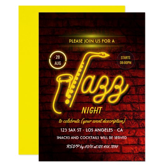 Jazz Blues Themed Party invitation | Zazzle.co.uk