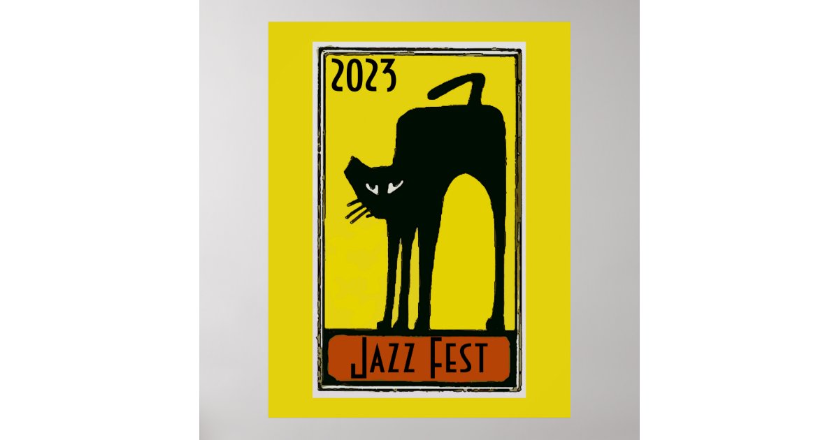 Jazz Fest 2020 Black Cat Poster | Zazzle