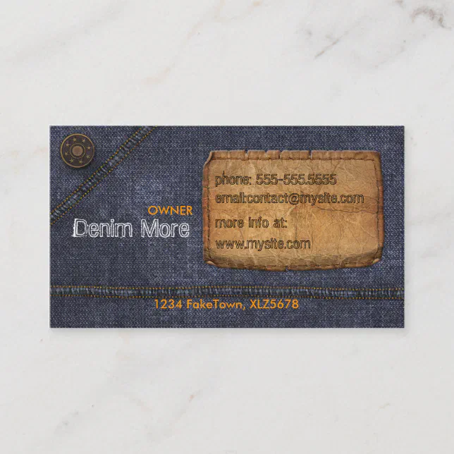 Jeans Business Card | Zazzle
