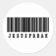 jesus freak barcode design classic round sticker | Zazzle