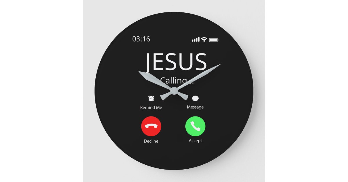 Jesus Is Calling - Christian Large Clock | Zazzle