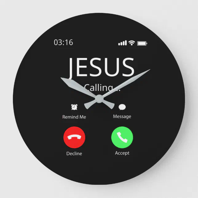 Jesus Is Calling - Christian Large Clock | Zazzle