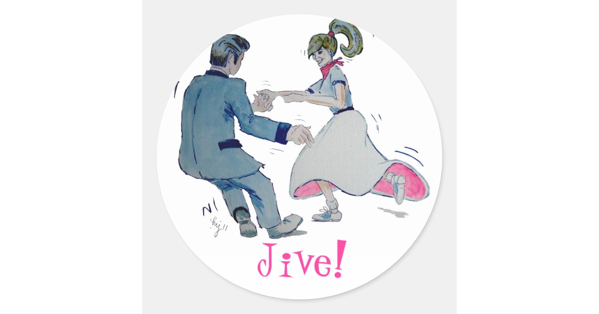 Jive Fun! swing dancing rock and roll Classic Round Sticker | Zazzle