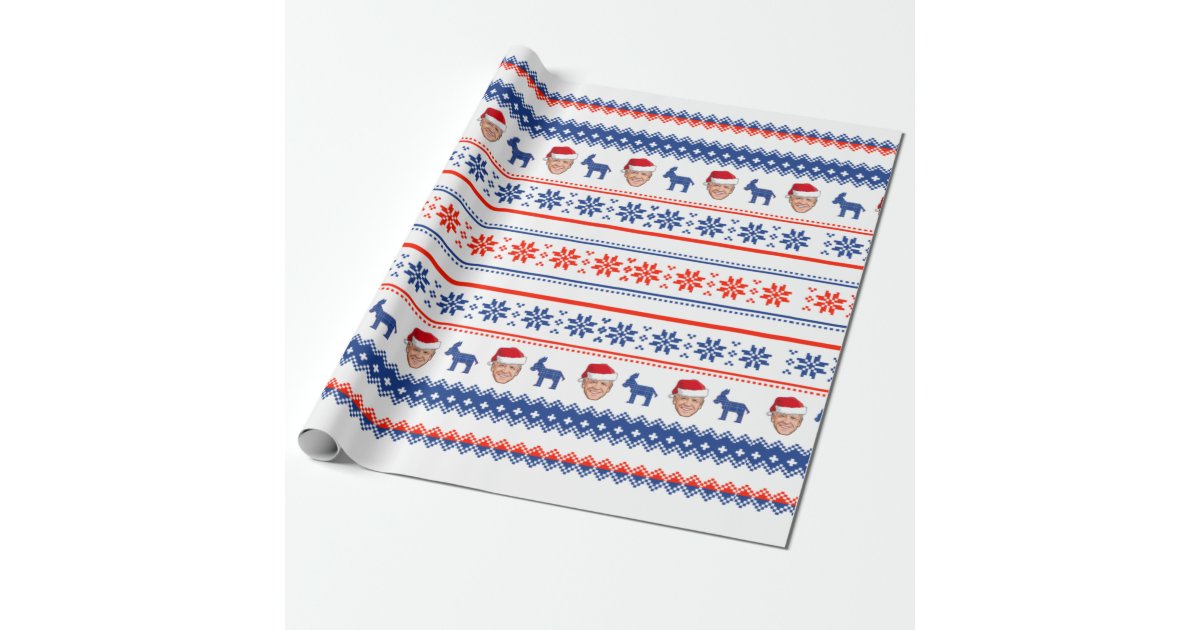 Joe Biden Pattern Holiday Wrapping Paper | Zazzle