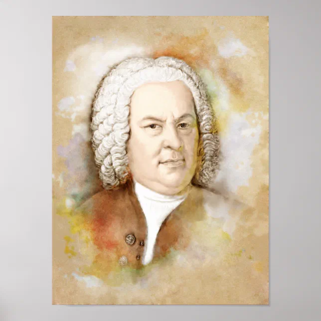 Johann Sebastian Bach Portrait im Aquarell Style Poster | Zazzle