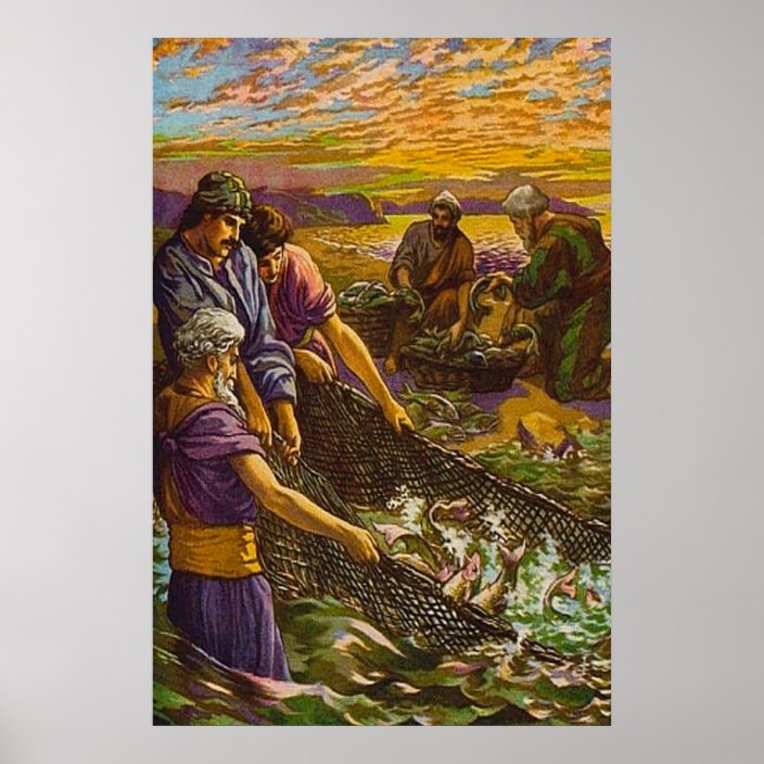 John 21:1-14 The Catch of 153 Fish poster | Zazzle.co.uk