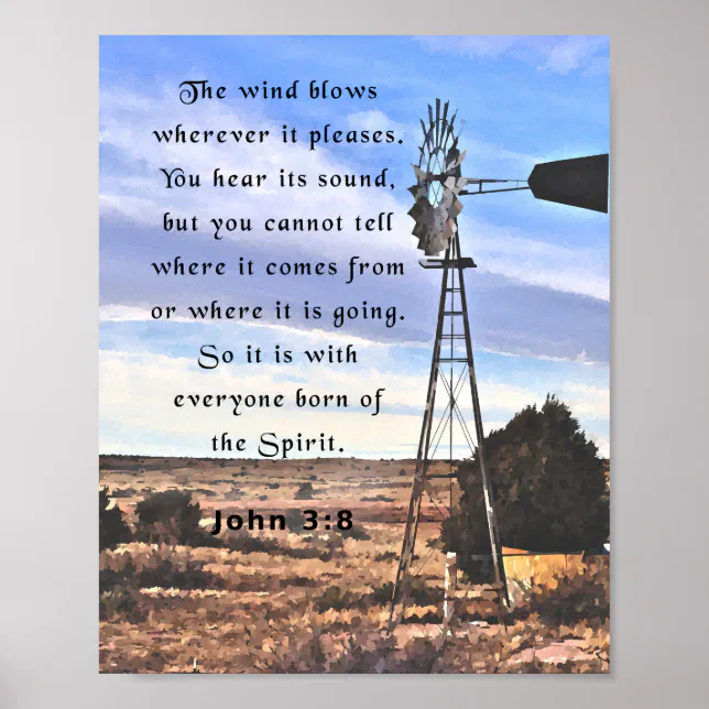 John 3:8, Bible verse Poster | Zazzle
