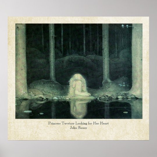 John Bauer Princess Tuvstarr Looking For Her Heart Poster | Zazzle.co.uk