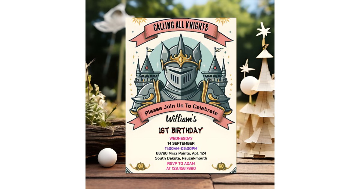 Join Cute Kids Hero Boys Girls Knight 1st Birthday Invitation | Zazzle