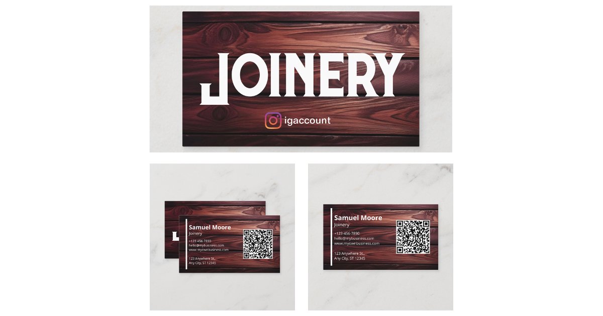 Joinery Templates Design Woodworkers QR Code Business Card | Zazzle