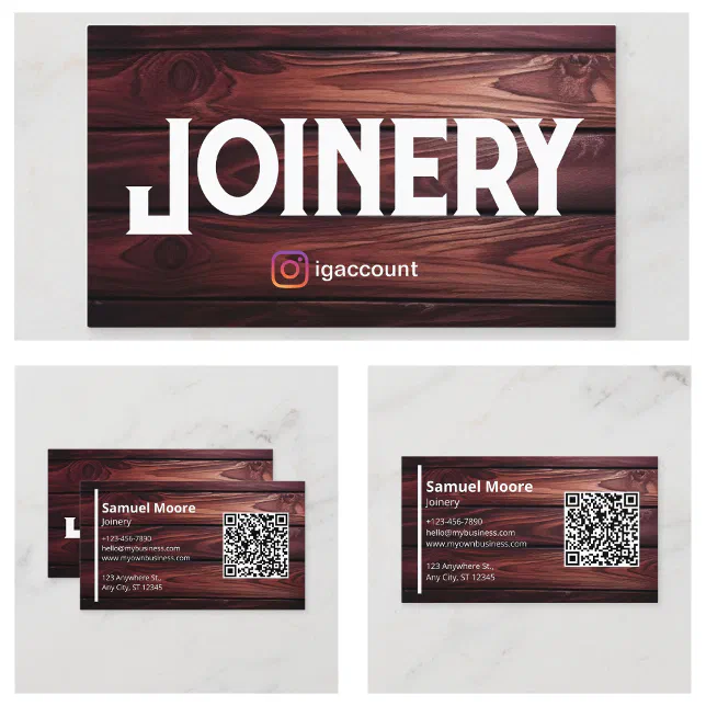 Joinery Templates Design Woodworkers QR Code Business Card | Zazzle