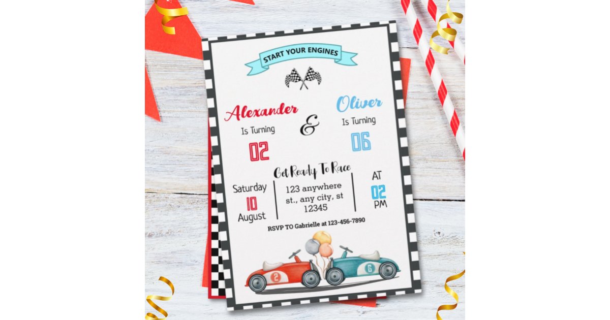 joint birthday party invitations for siblings | Zazzle