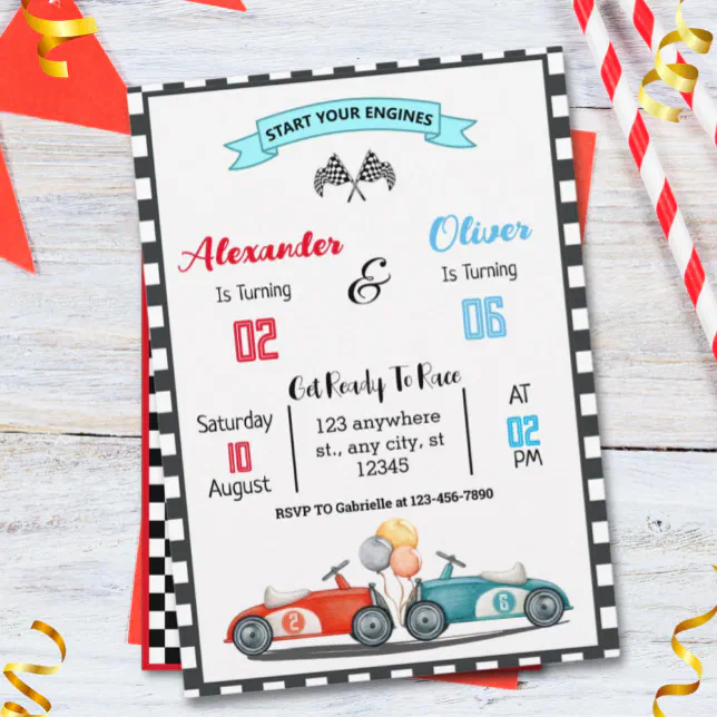 joint birthday party invitations for siblings | Zazzle