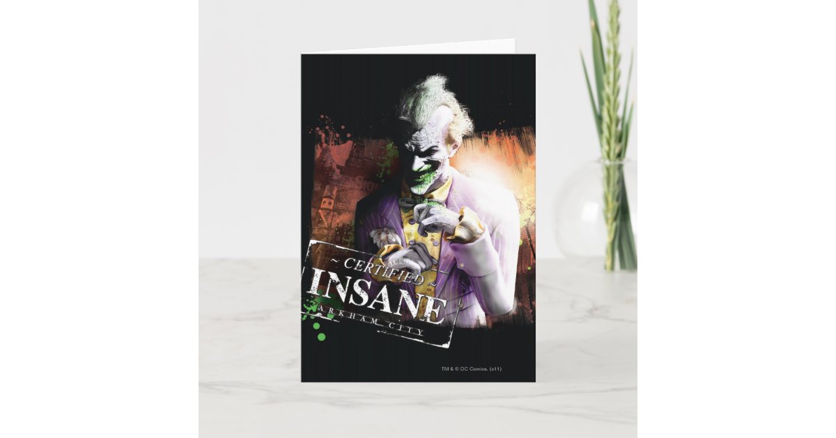 Joker - Certified Insane Card | Zazzle