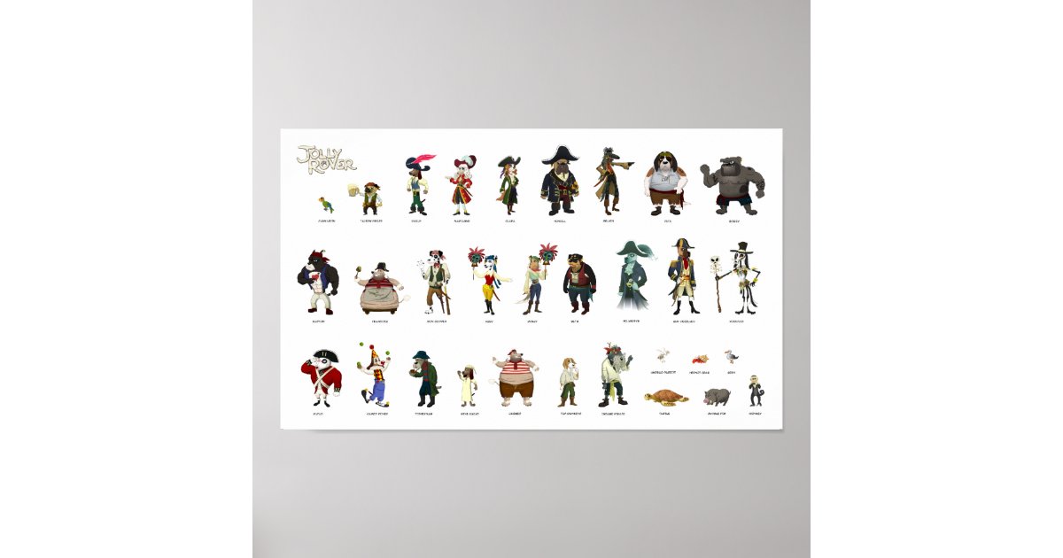 Jolly Rover Characters Poster | Zazzle