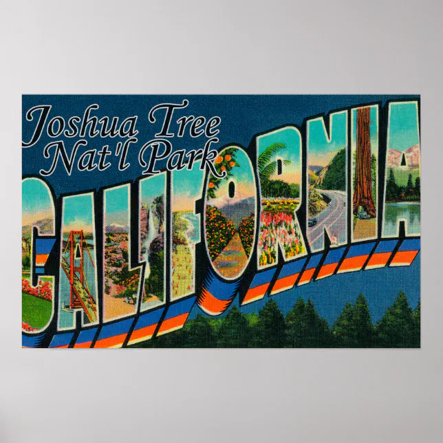 Joshua Tree Nat'l Park, CA - Large Letter Scenes Poster | Zazzle