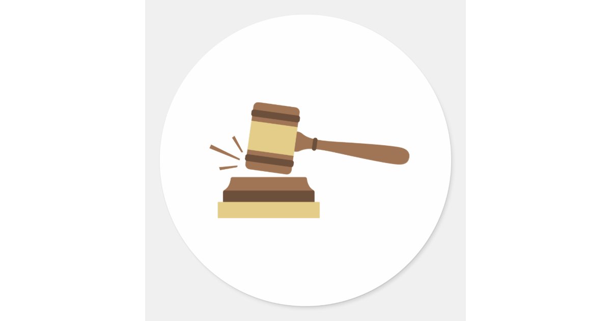 Judge Gavel Classic Round Sticker | Zazzle