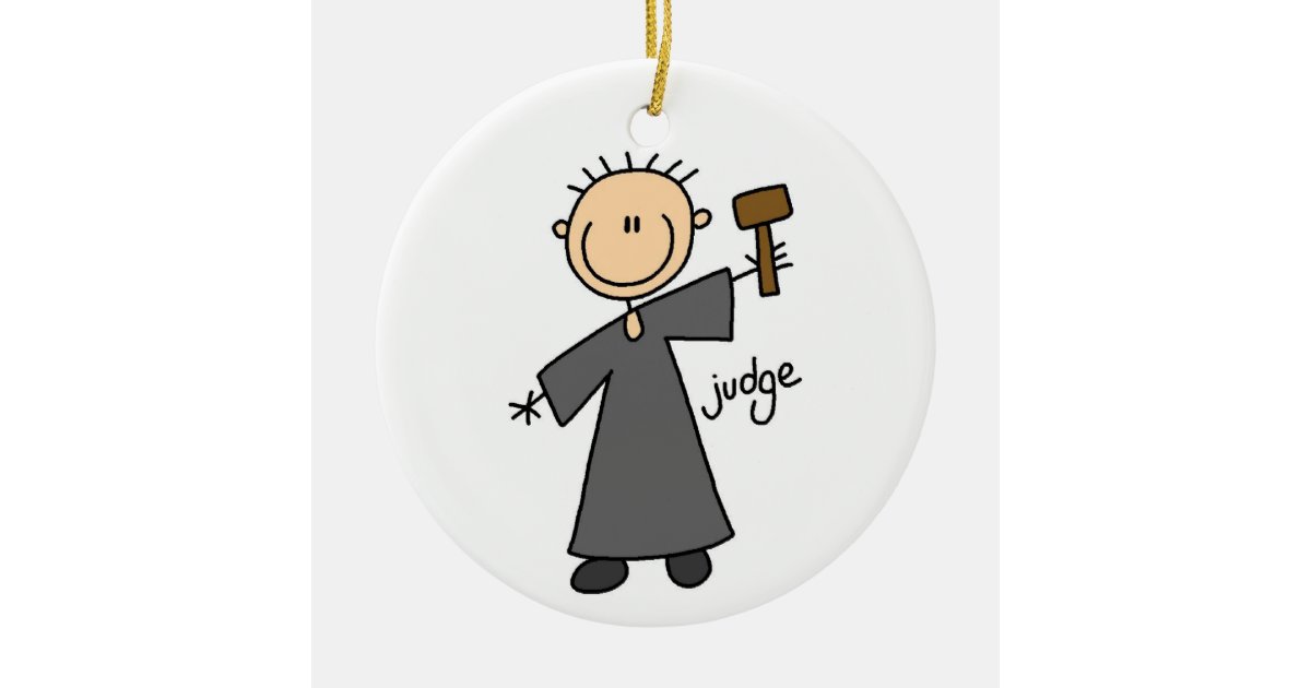 Judge Stick Figure Ceramic Tree Decoration | Zazzle