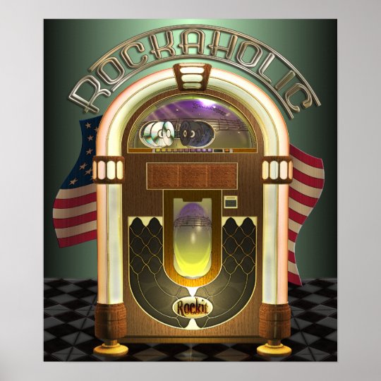 Jukebox Rockaholic Poster | Zazzle.co.uk