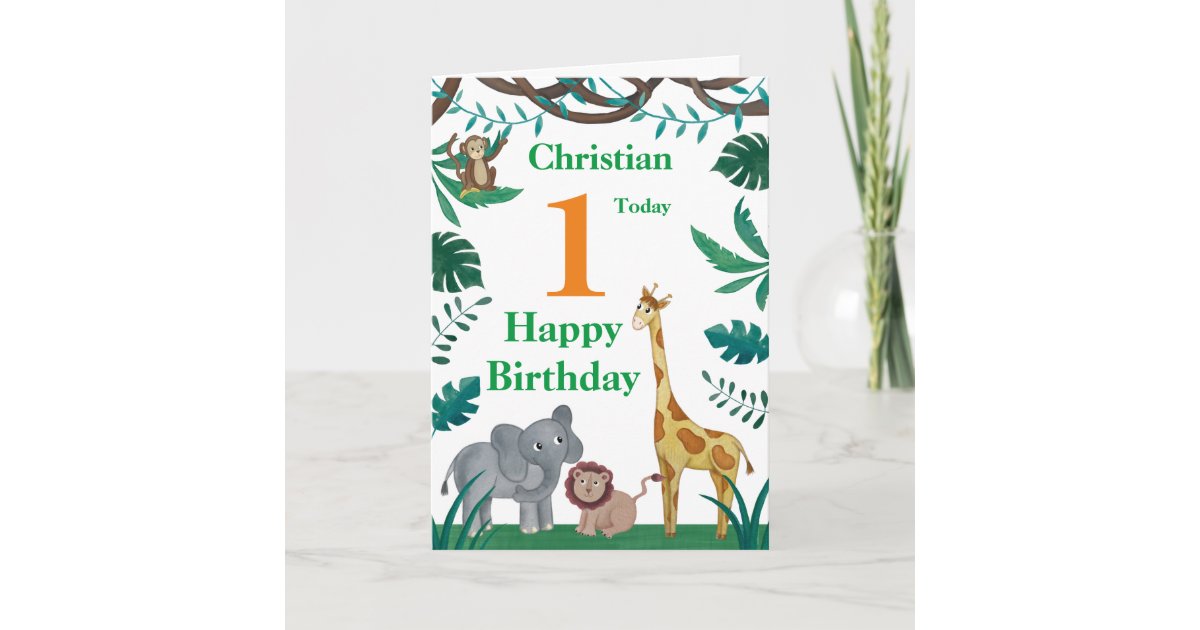 Jungle Animals Birthday Card | Zazzle.co.uk
