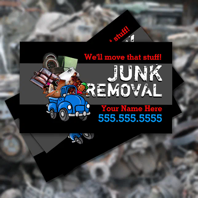 Junk Removal Hauling Garbage Black Man Business Card | Zazzle