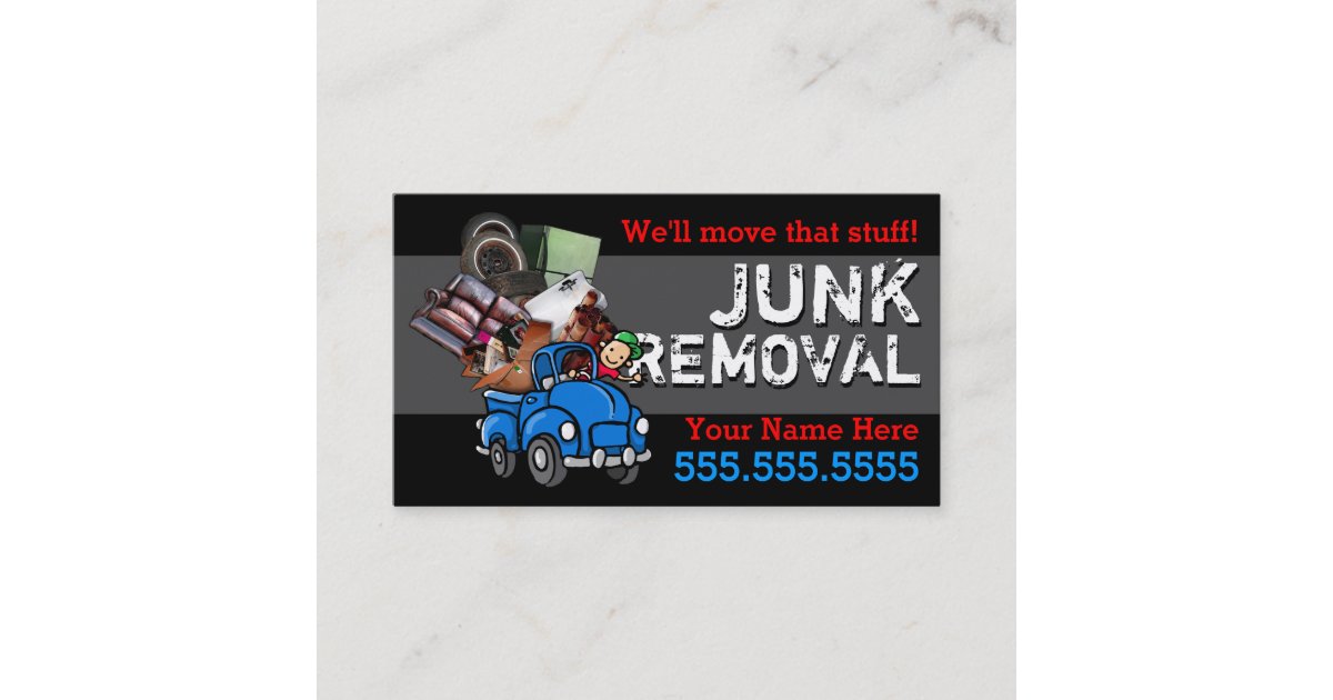 Junk Removal.Hauling.Got Junk.Customisable text Business Card | Zazzle