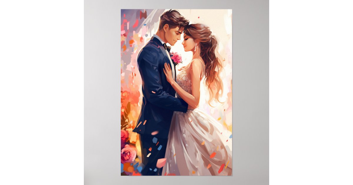 'Just Married' Couple Posters. Poster | Zazzle