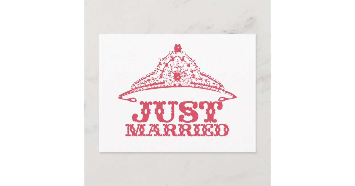 Just Married Princess Bride Tiara Weddings Announcement Postcard | Zazzle