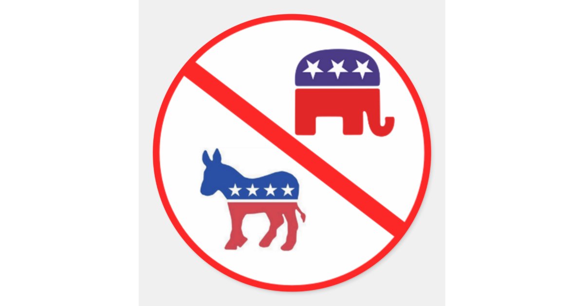 Just Say No to Republicans and Democrats Classic Round Sticker | Zazzle