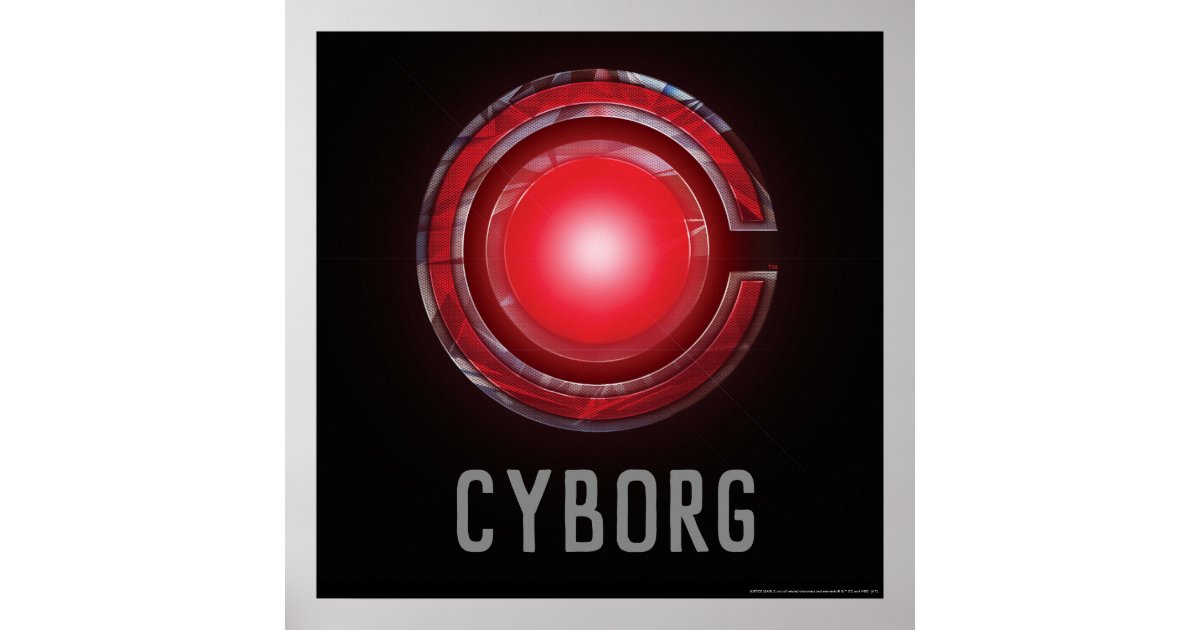 Justice League | Glowing Cyborg Symbol Poster | Zazzle