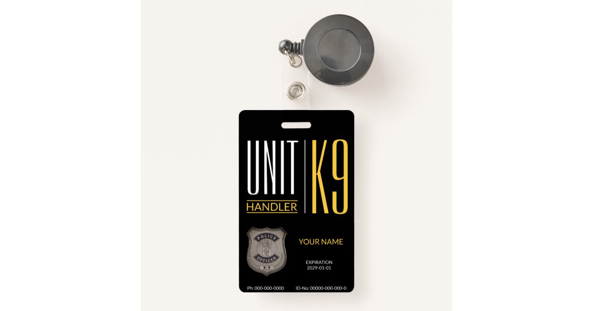 K9 Handler ID Badge | Zazzle