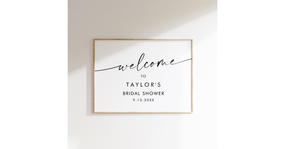 KAIA Minimalist Bridal Shower Welcome Poster | Zazzle