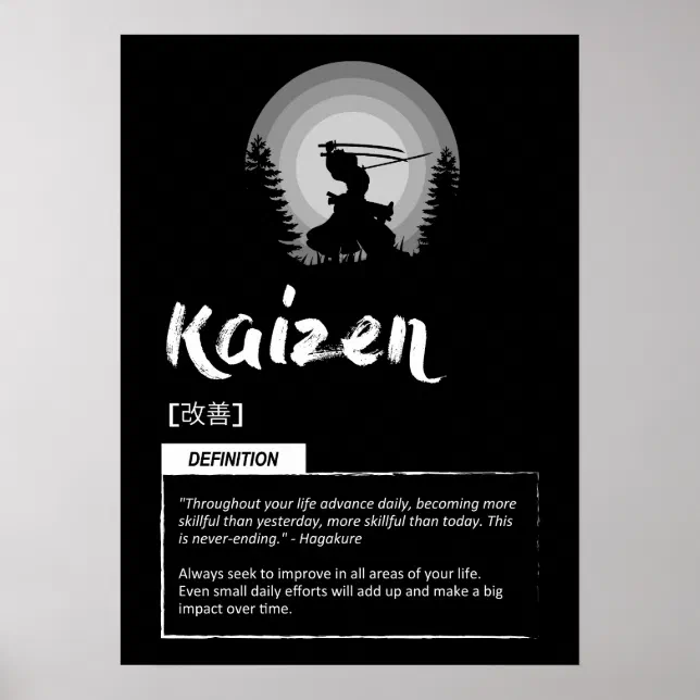 Kaizen - Japanese Concept For Success Poster | Zazzle