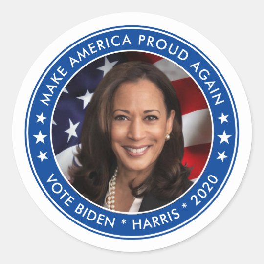 Kamala Harris 2020 Election Blue Campaign Photo Classic Round Sticker ...