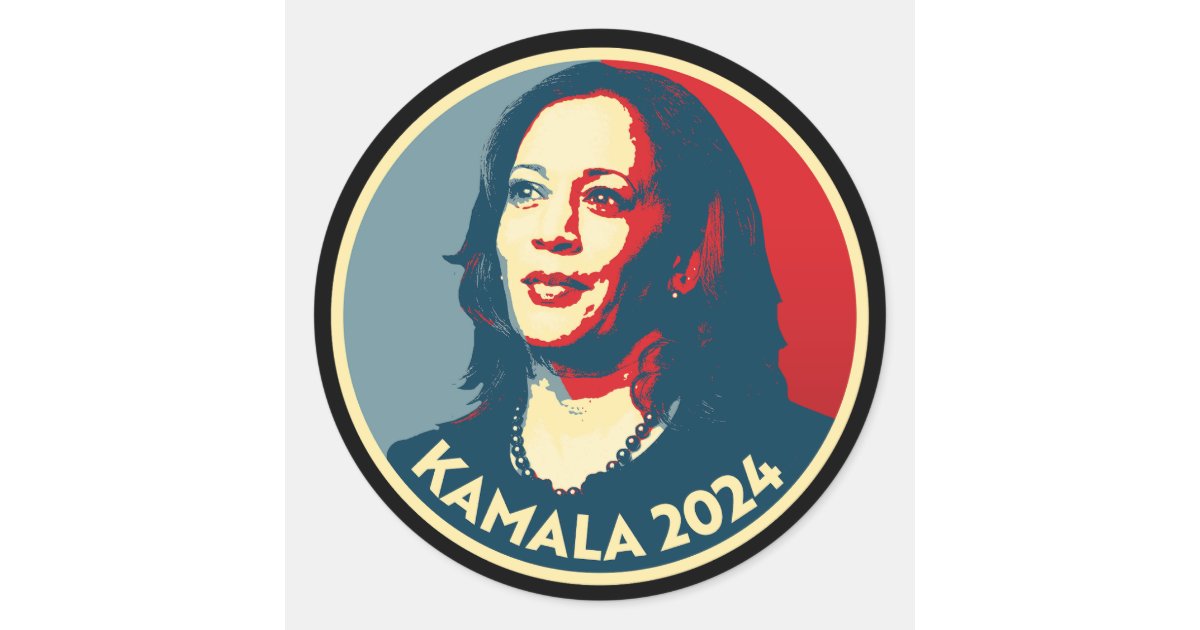 Kamala Harris 2024 Classic Round Sticker | Zazzle