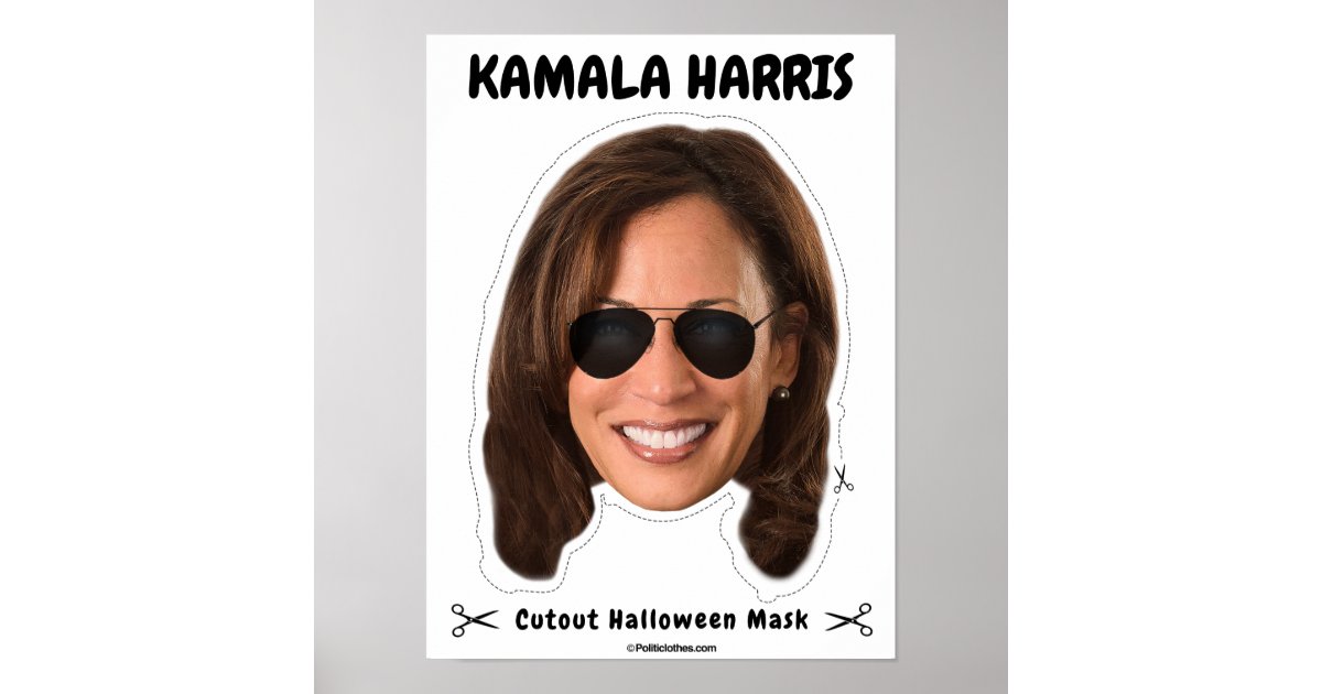 Kamala Harris Halloween Mask Poster | Zazzle