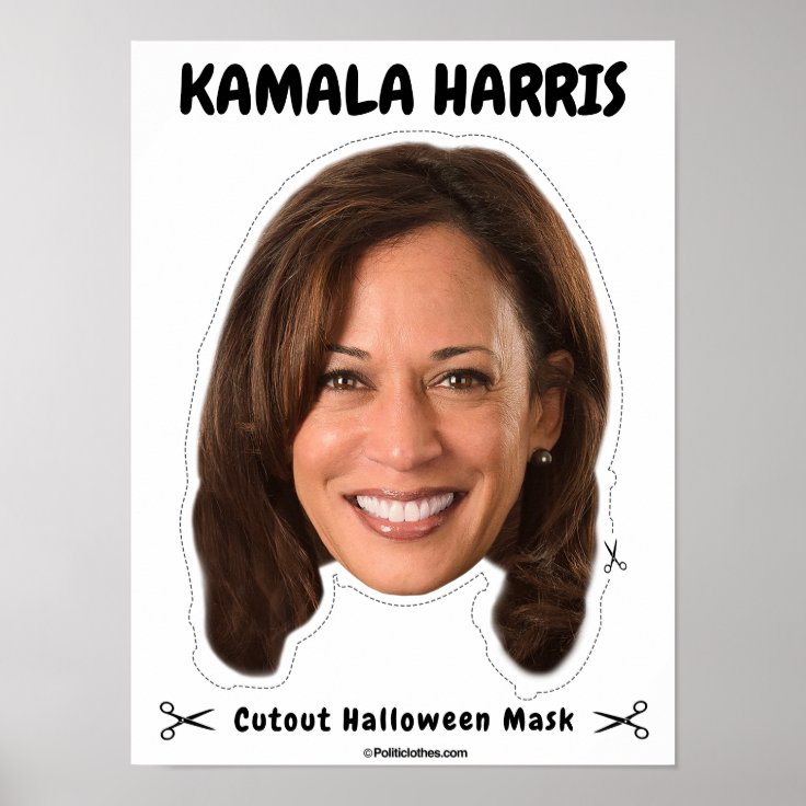 Kamala Harris Halloween Mask Poster | Zazzle