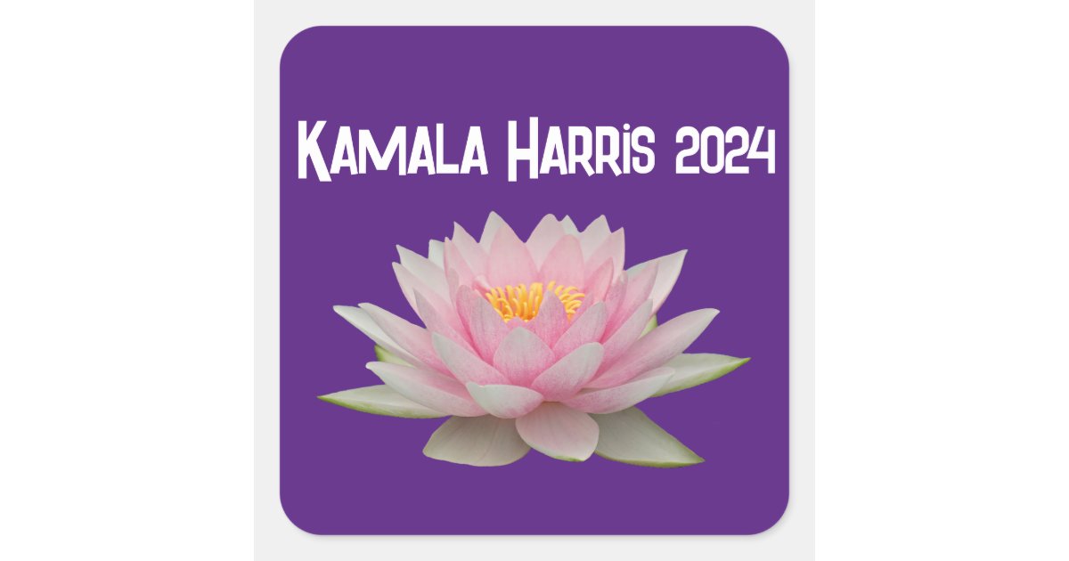 Kamala Harris Lotus 2024 Square Sticker | Zazzle