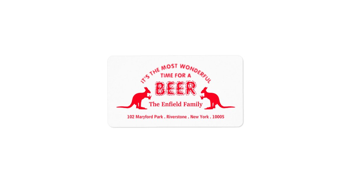 Kangaroo Beer, Australian Christmas Label | Zazzle