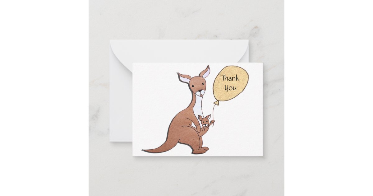 Kangaroo Mum Thank You Card | Zazzle
