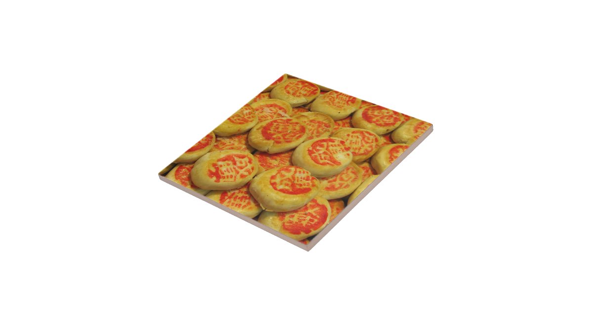 Kanom Pia ขนมเปี๊ยะ ~ Asian Sweets Desserts Food Tile | Zazzle
