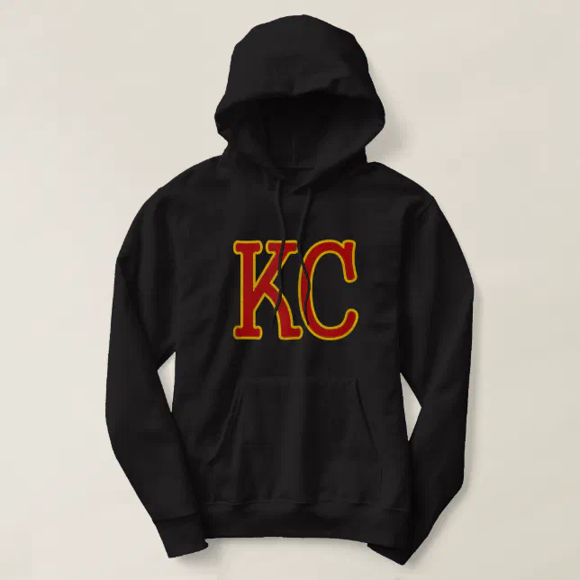 Kansas City RedYellow Cool Kansas City Kc 2 Letter Hoodie | Zazzle