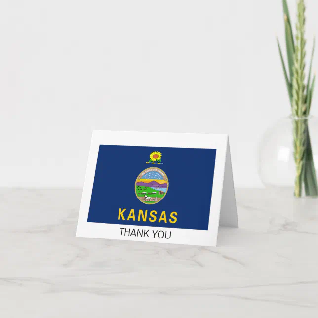 Kansas State Flag Thank You Card | Zazzle