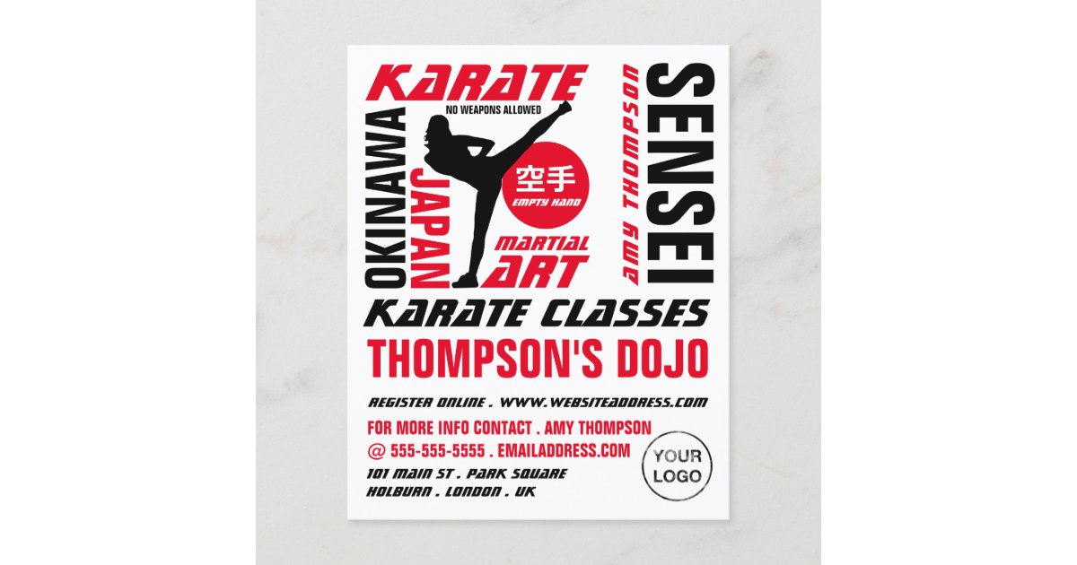 Karate Design, Karate Class Advertising | Zazzle