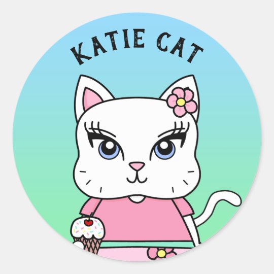 Katie Cat Personalised Stickers | Zazzle.co.uk