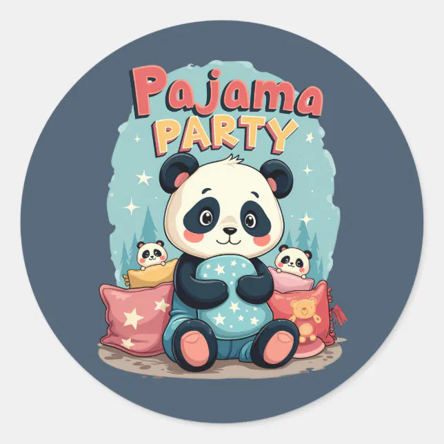 Kawaii Panda Pajama Party Cosy Sleepover Aesthetic Classic Round ...