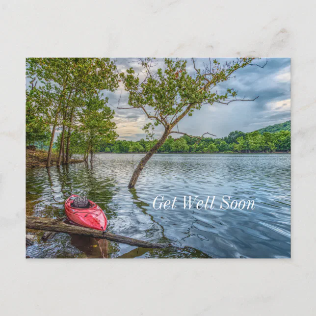 Kayak Floating On Table Rock Lake Get Well Soon Postcard | Zazzle