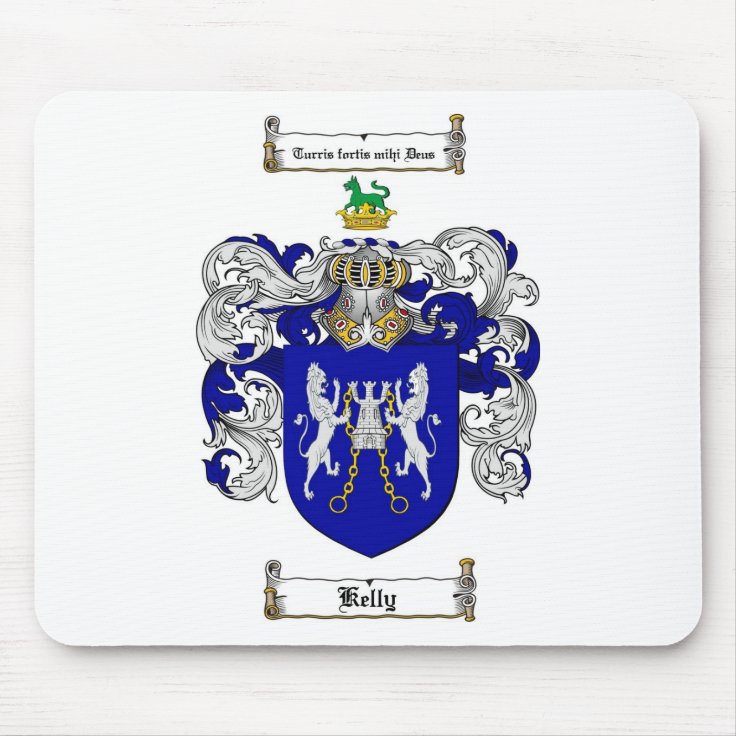 KELLY FAMILY CREST - KELLY COAT OF ARMS MOUSE MAT | Zazzle