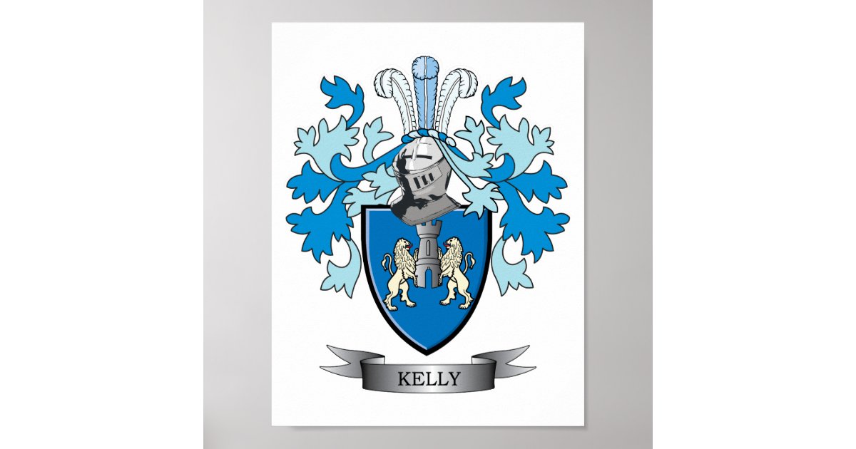 Kelly Family Crest Poster | Zazzle