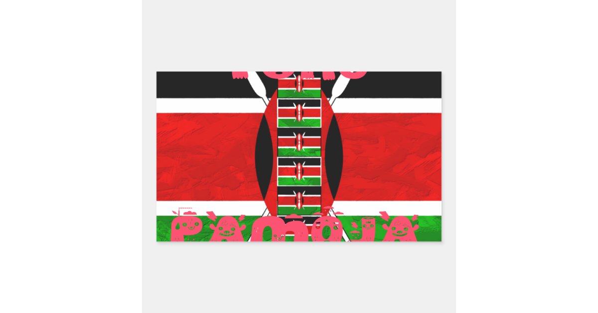 Kenya Flag: Tuko Pamoja - Unity Art Design Rectangular Sticker | Zazzle